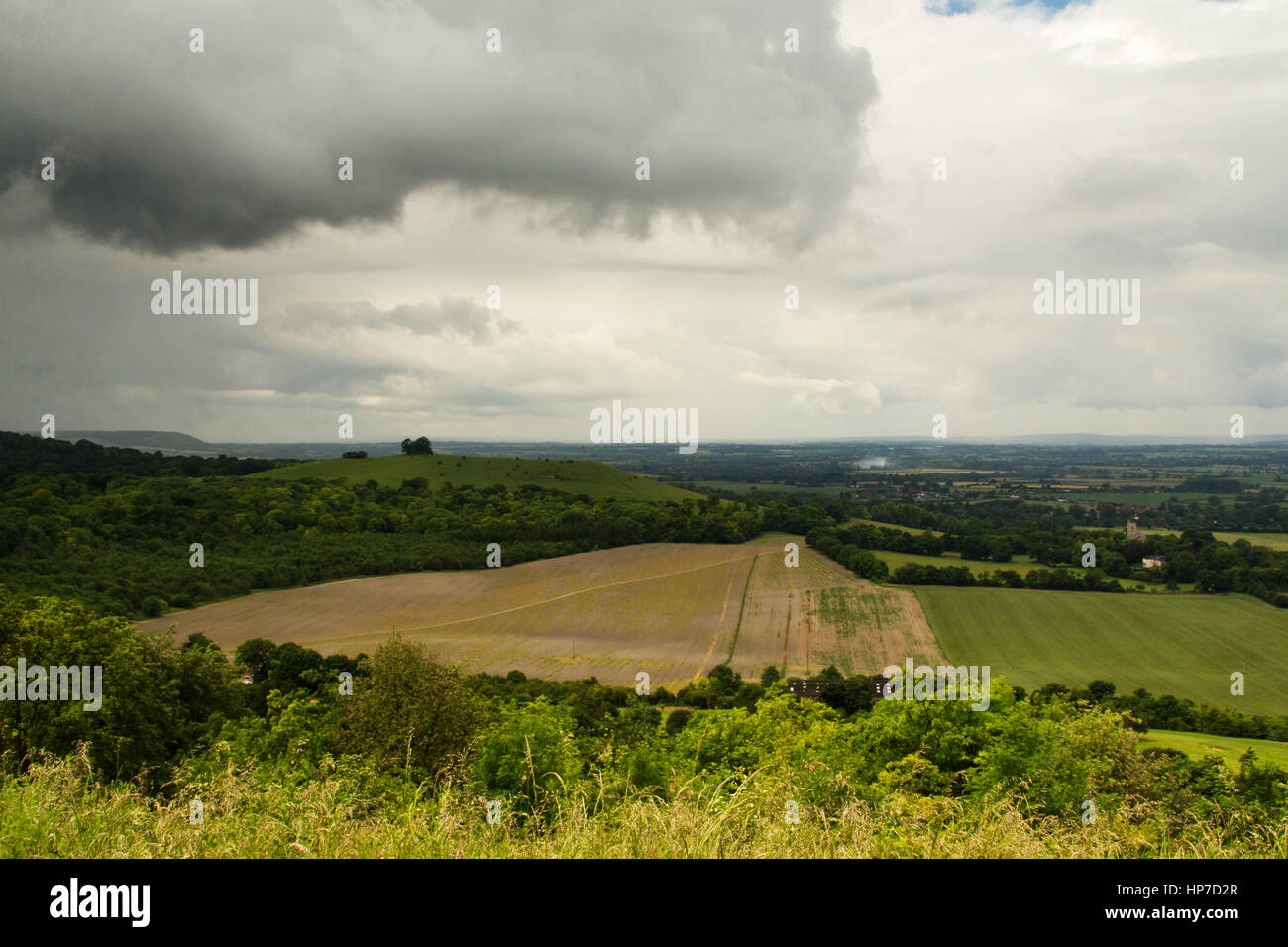 Cloudy view over the Chilterns in Buckinghamshire, England Stock Photo ...