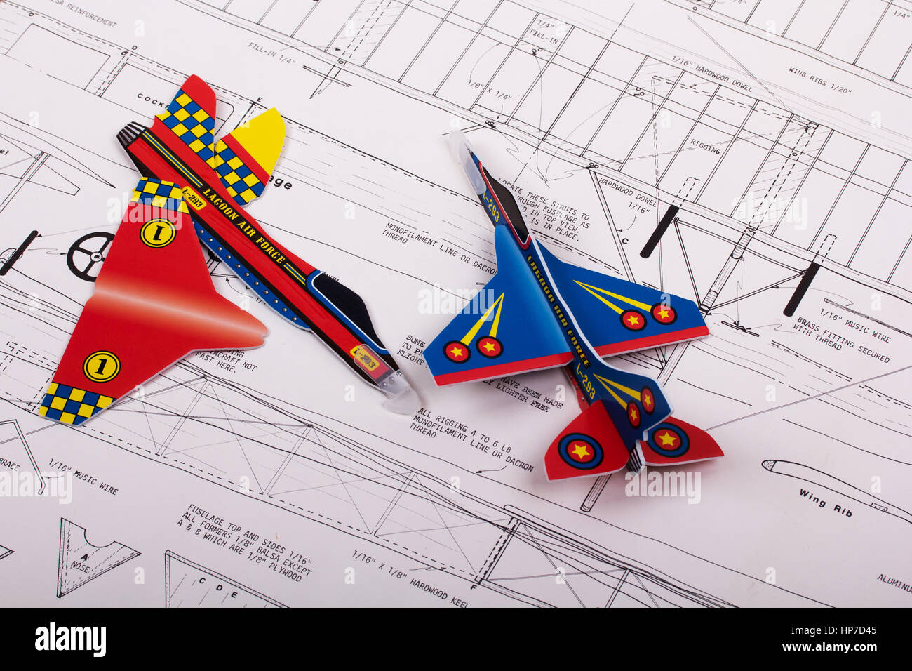 Making toy aircraft ready to fly with detailed instructions Stock Photo ...