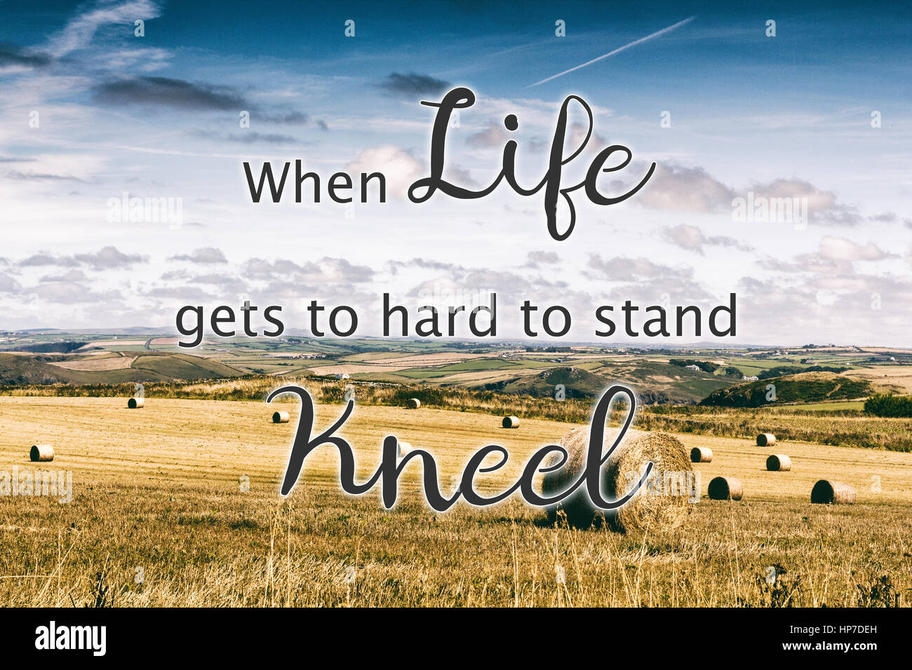 Inspirational motivational quote on a retro style background Stock ...