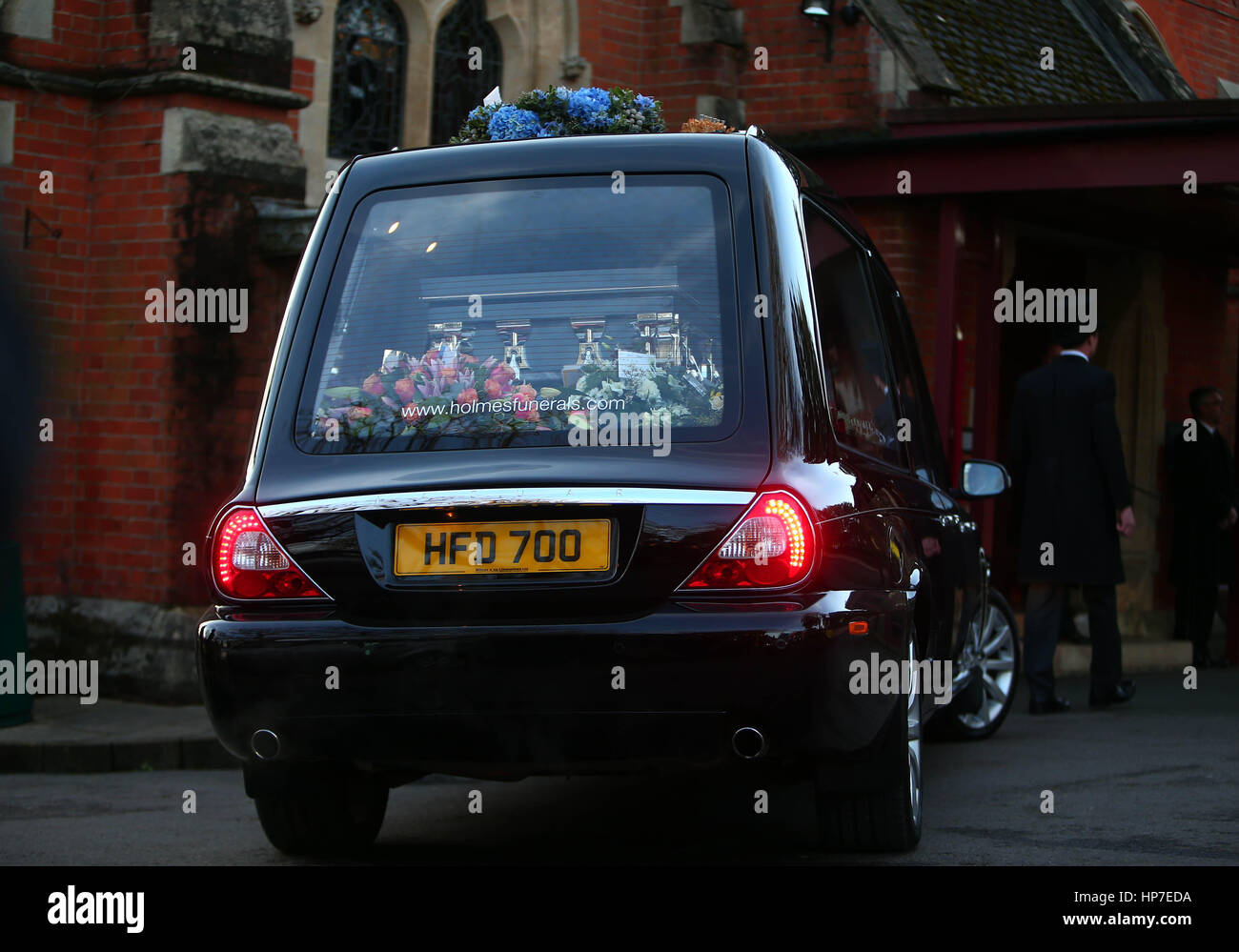 The funeral of Status Quo guitarist Rick Parfitt at Woking Crematorium ...