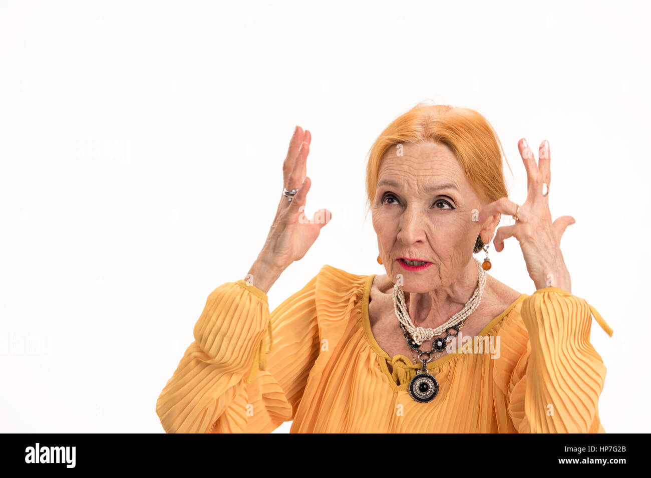 Annoyed woman isolated. Stressed old lady. How to cope with stress ...