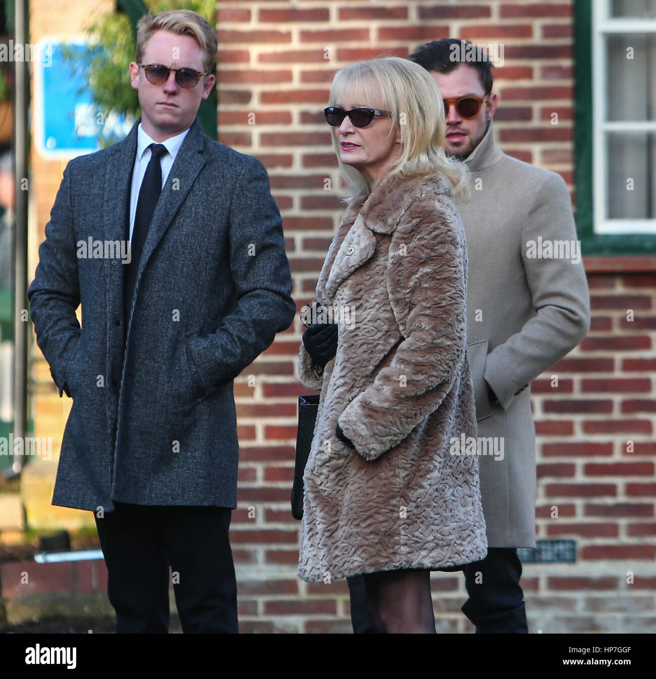 The funeral of Status Quo guitarist Rick Parfitt at Woking Crematorium ...