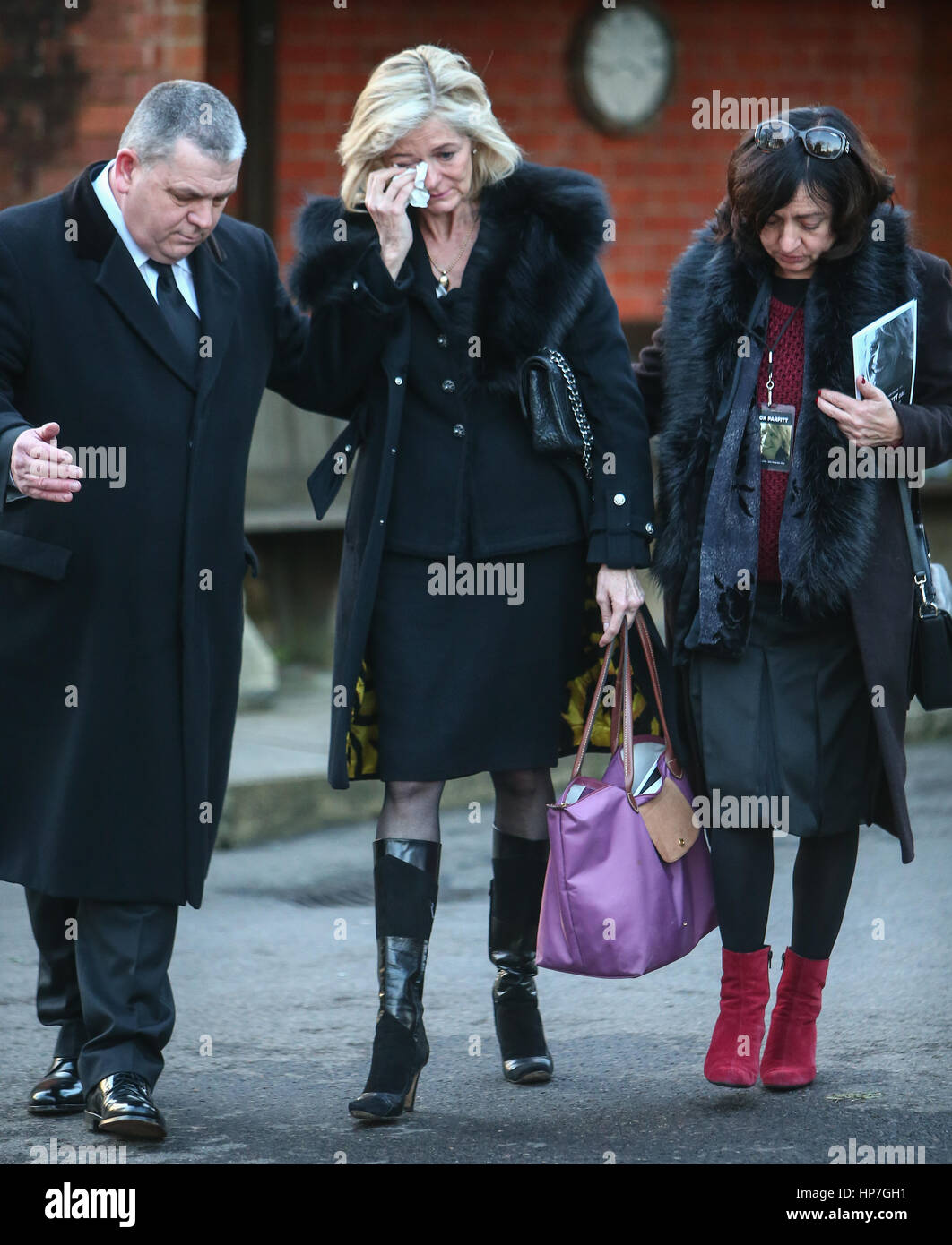 The funeral of Status Quo guitarist Rick Parfitt at Woking Crematorium ...