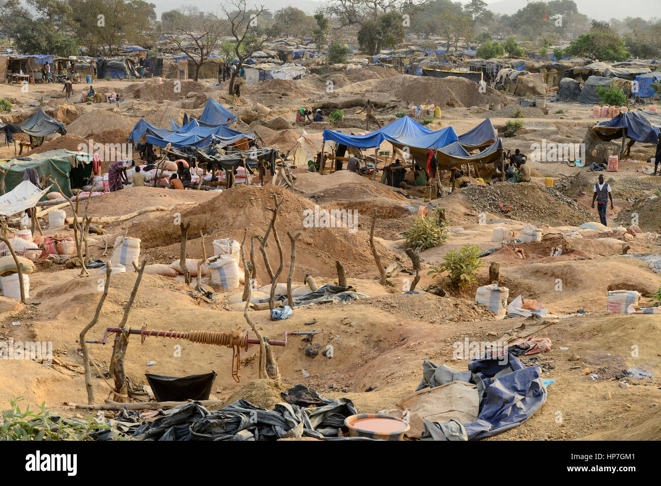 BURKINA FASO , Fada N´Gourma, village TINDANGOU, gold mining Camp PAMA ...