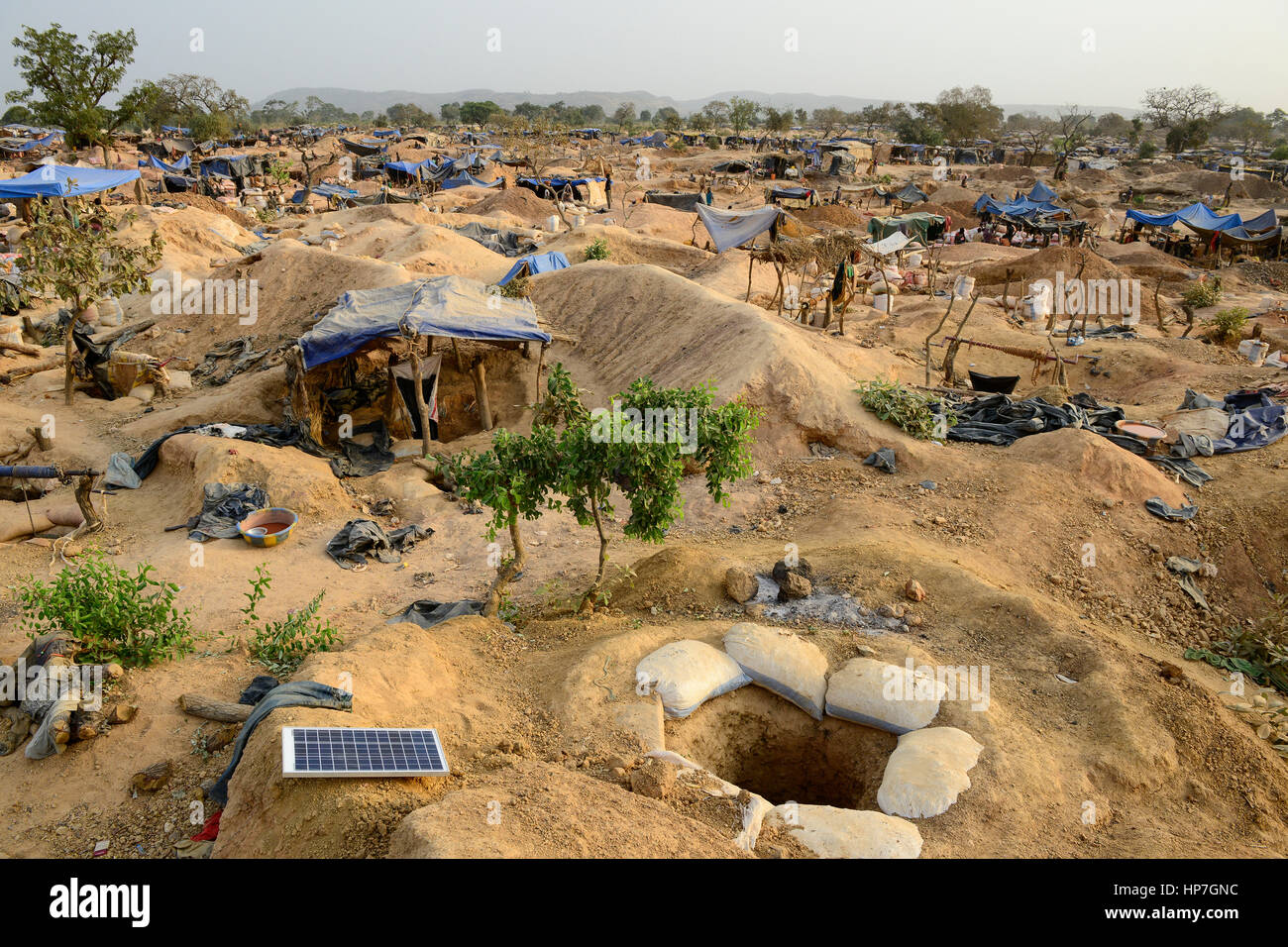 BURKINA FASO , Fada N´Gourma, village TINDANGOU, gold mining Camp PAMA ...