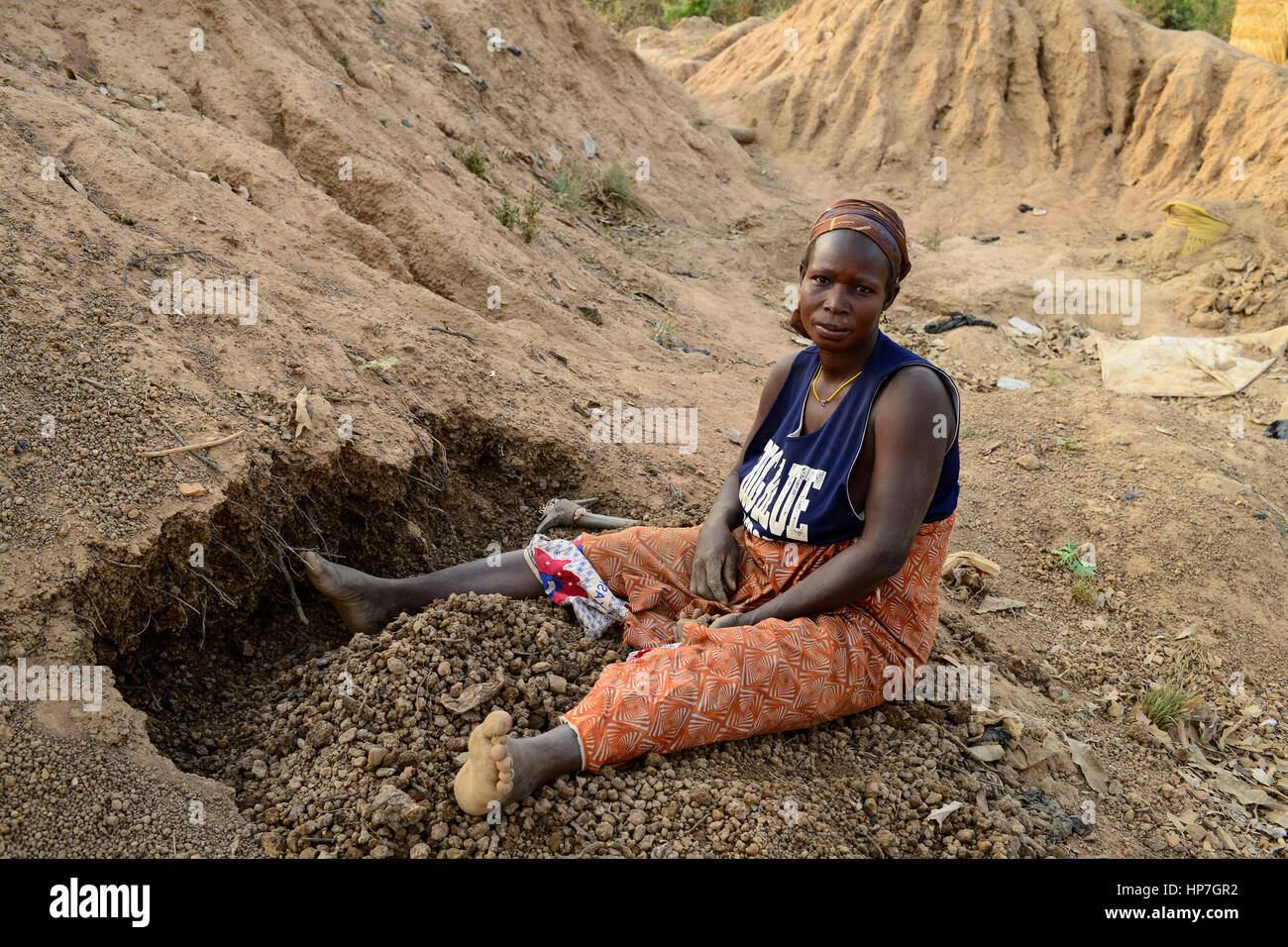 BURKINA FASO , Fada N´Gourma, village TINDANGOU, gold mining Camp PAMA ...