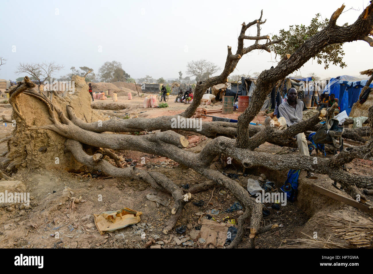 BURKINA FASO , Fada N´Gourma, village TINDANGOU, gold mining Camp PAMA ...