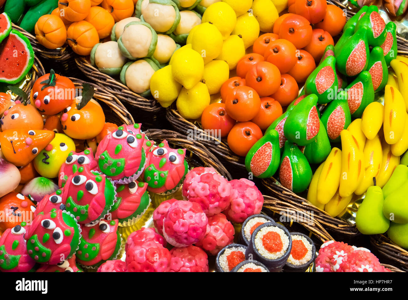 Sweets at the Boqueria market in Barcelona, Spain Stock Photo - Alamy