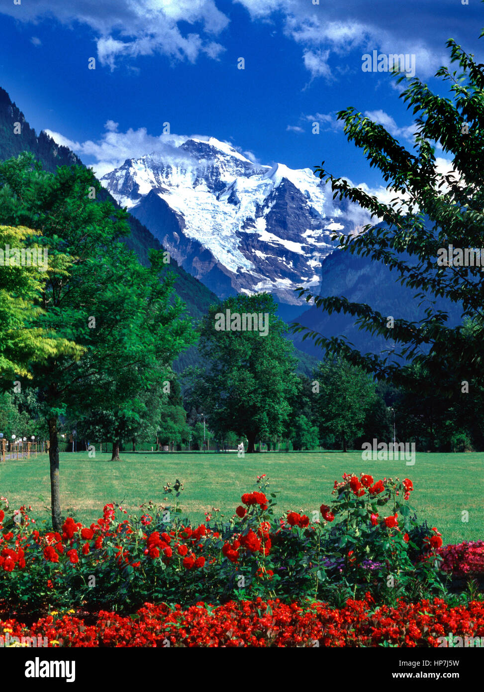 Eiger mountain viewed from Interlaken, Swiss Alps, Bernese Oberland ...