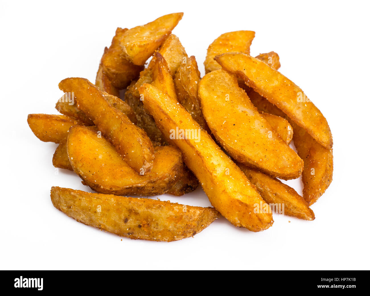 Fast food, potato slices on white background. Studio Photo Stock Photo ...
