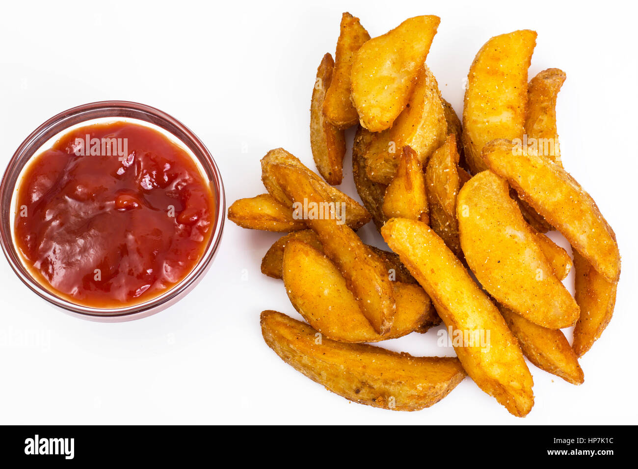 Fast food, potato slices on white background. Studio Photo Stock Photo ...