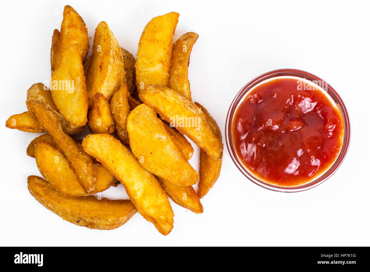 Fast food, potato slices on white background. Studio Photo Stock Photo ...