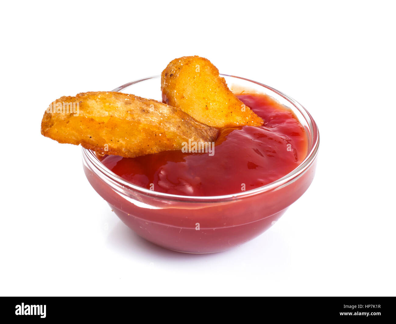Fast food, potato slices on white background. Studio Photo Stock Photo ...