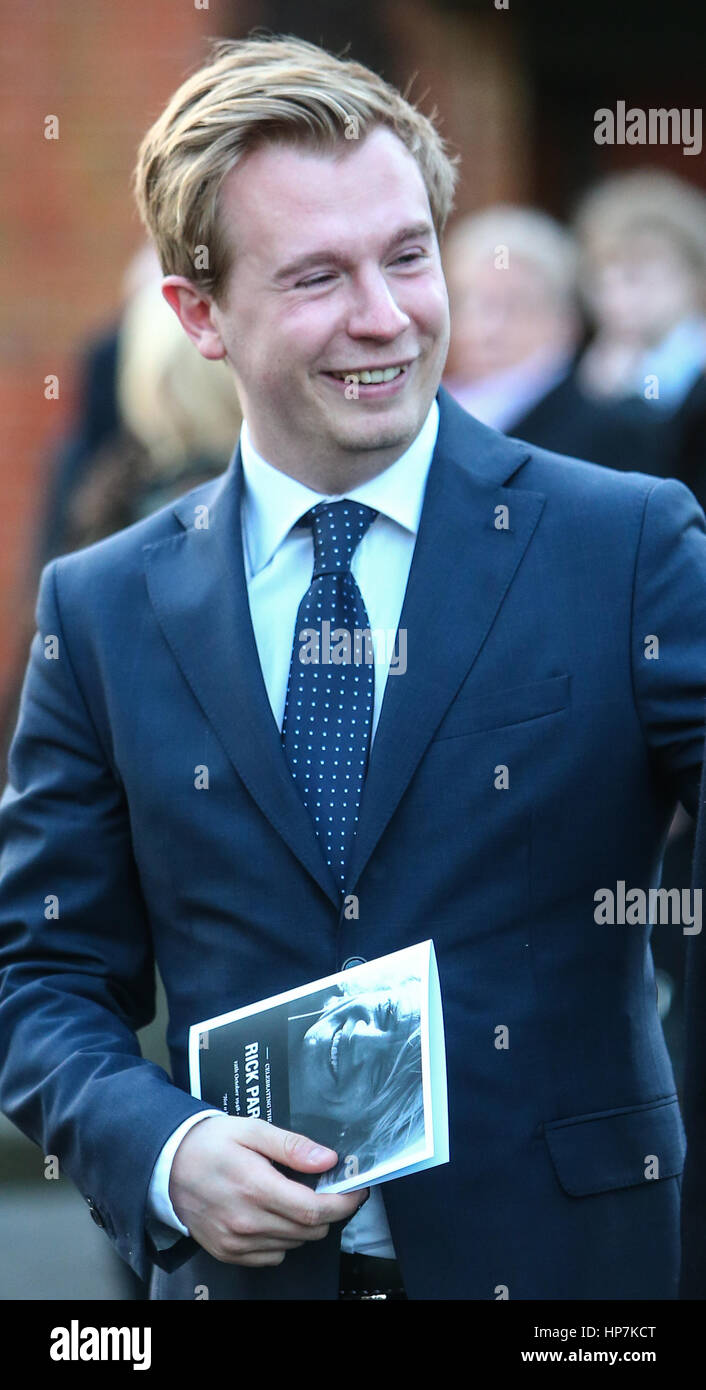 The funeral of Status Quo guitarist Rick Parfitt at Woking Crematorium ...