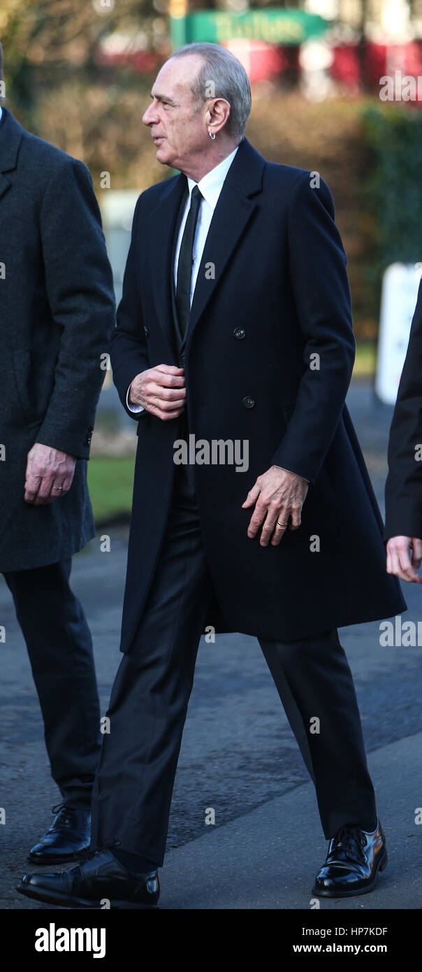 The funeral of Status Quo guitarist Rick Parfitt at Woking Crematorium ...