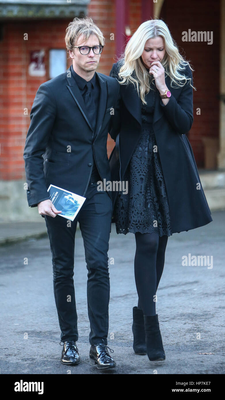 The funeral of Status Quo guitarist Rick Parfitt at Woking Crematorium ...