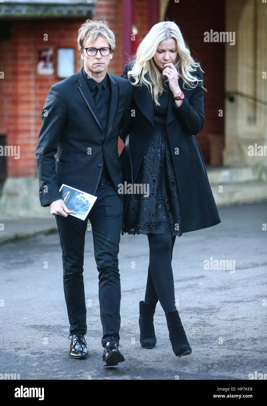 The funeral of Status Quo guitarist Rick Parfitt at Woking Crematorium ...