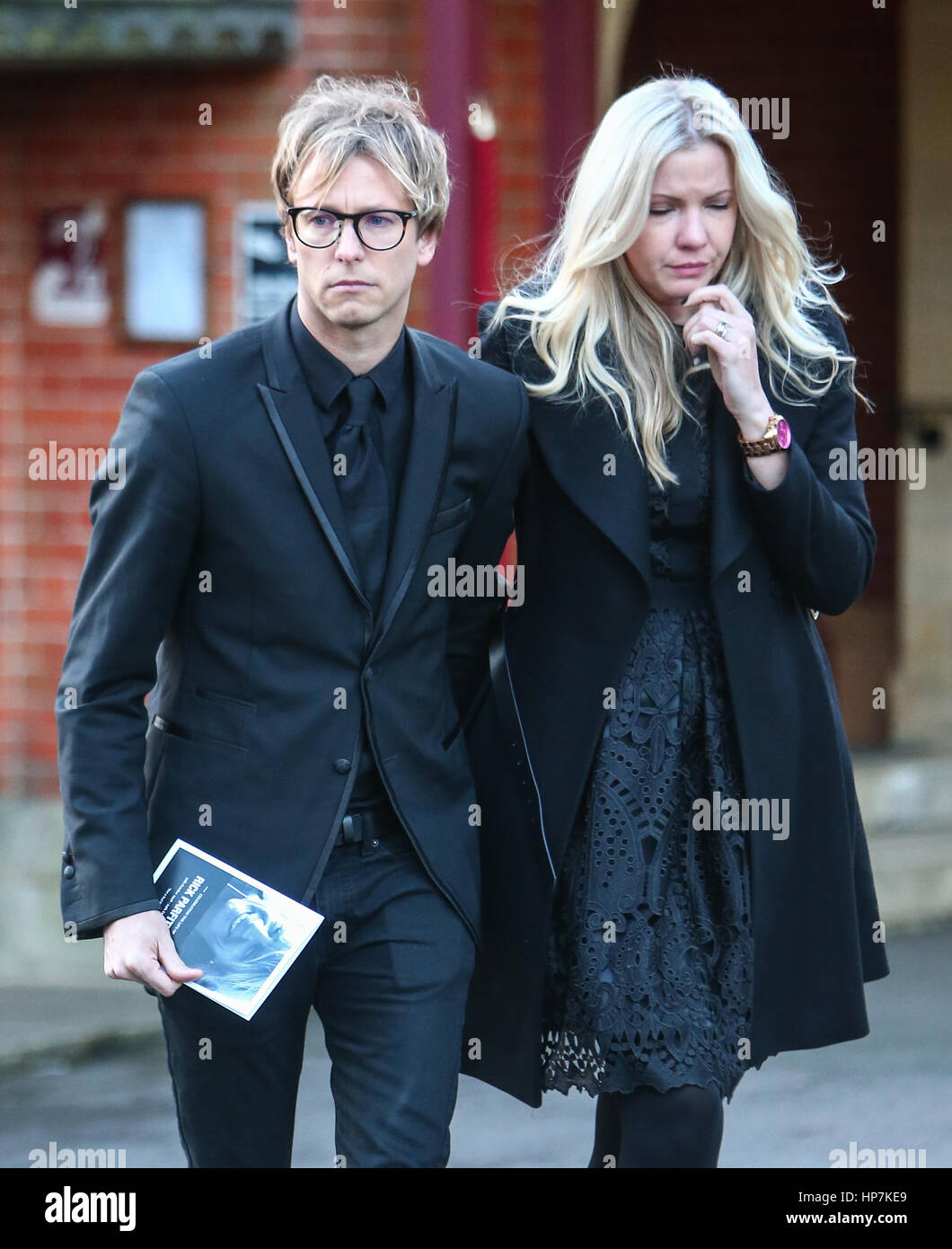 The funeral of Status Quo guitarist Rick Parfitt at Woking Crematorium ...