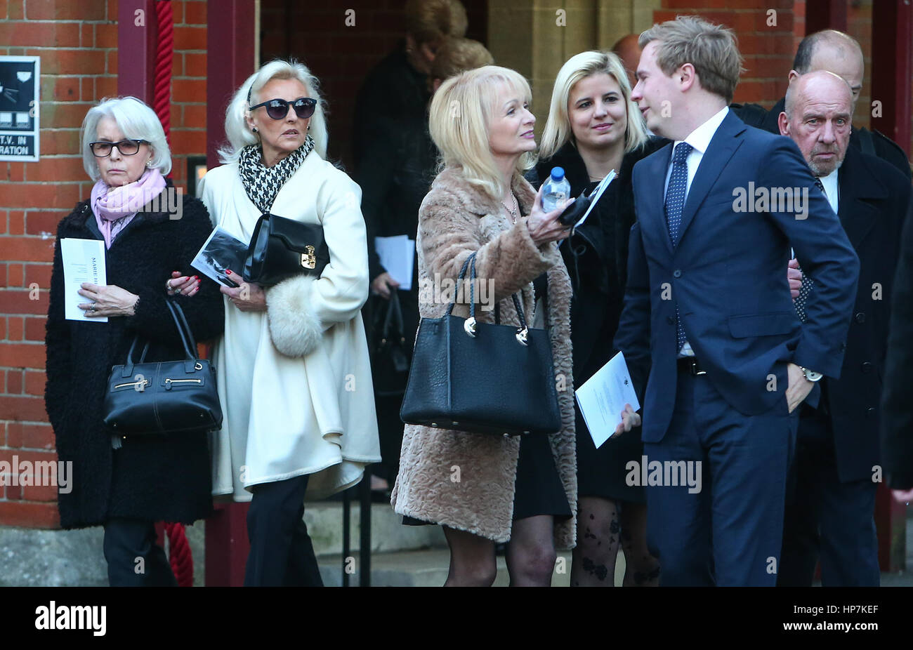 The funeral of Status Quo guitarist Rick Parfitt at Woking Crematorium ...
