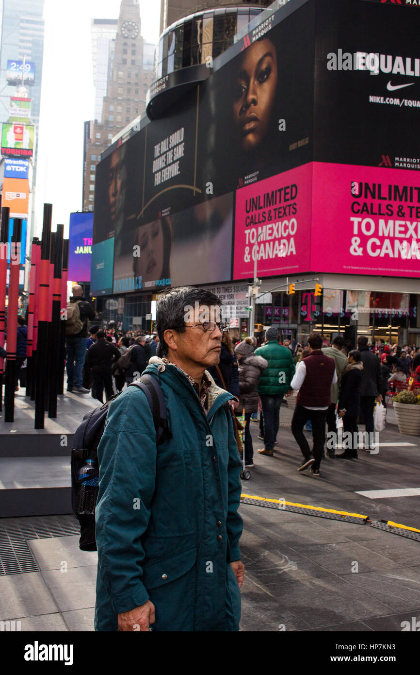 portrait in Time square Stock Photo - Alamy