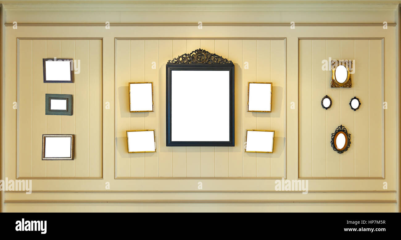 Gold frame on yellow wall hi-res stock photography and images - Alamy