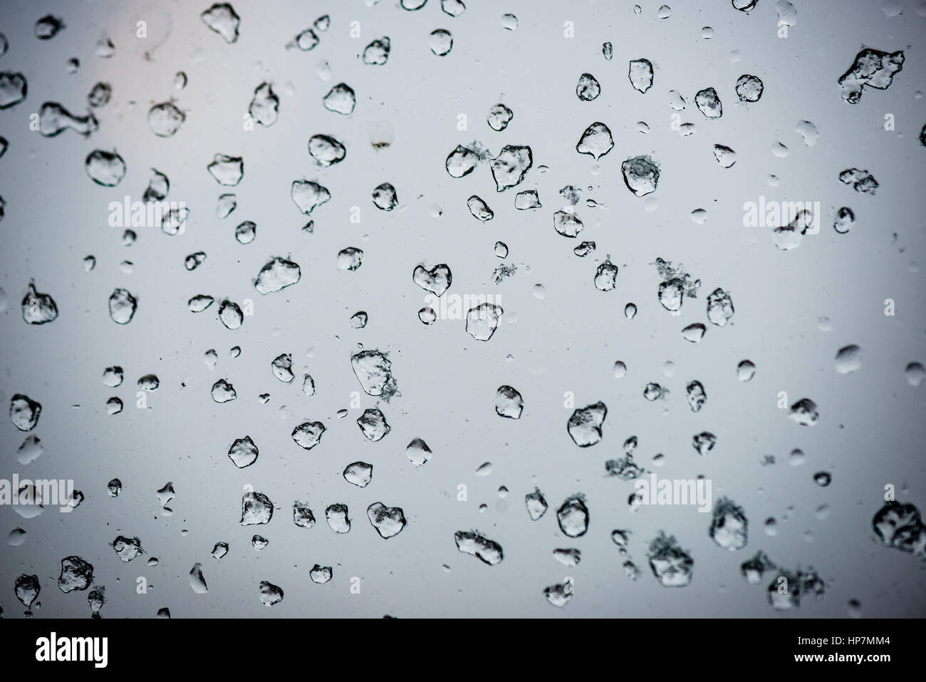 frozen raindrops on glass with blur background and gradient Stock Photo ...