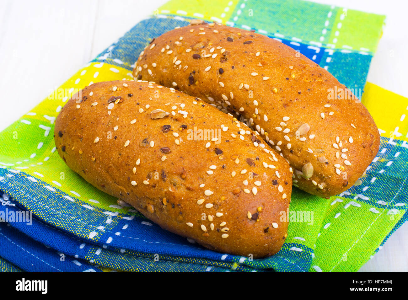 Wheat rye bread with flax seeds, chia, sesame. Studio Photo Stock Photo ...