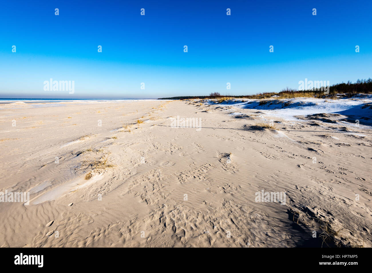 frozen beach in cold winters day with colorful sky and ice Stock Photo ...