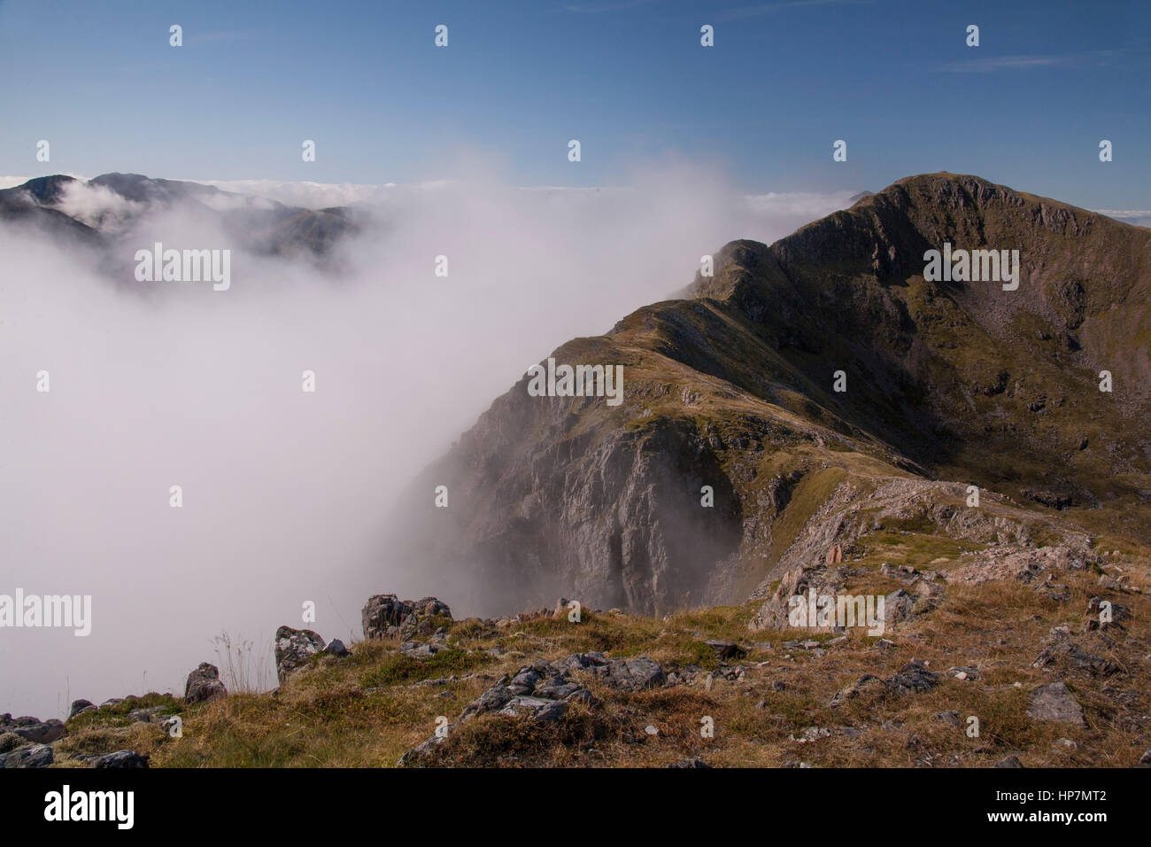 View of Ben Nevis, the highest mountain in Scotland and UK. Summit of ...