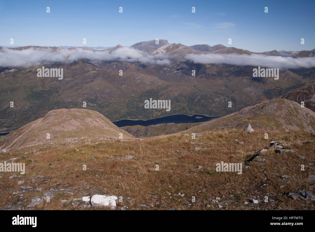 View of Ben Nevis, the highest mountain in Scotland and UK. Summit of ...