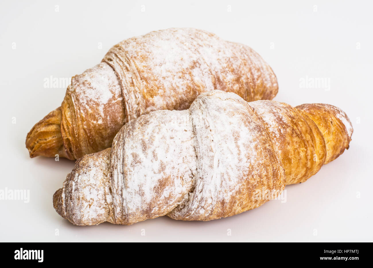 Fresh warm croissants on white background. Studio Photo Stock Photo - Alamy
