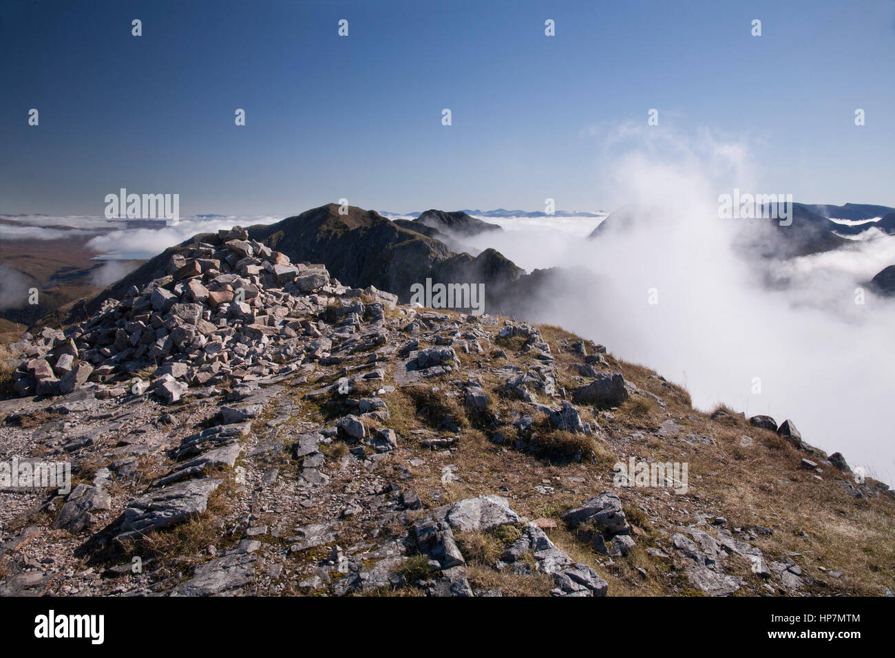 View of Ben Nevis, the highest mountain in Scotland and UK. Summit of ...
