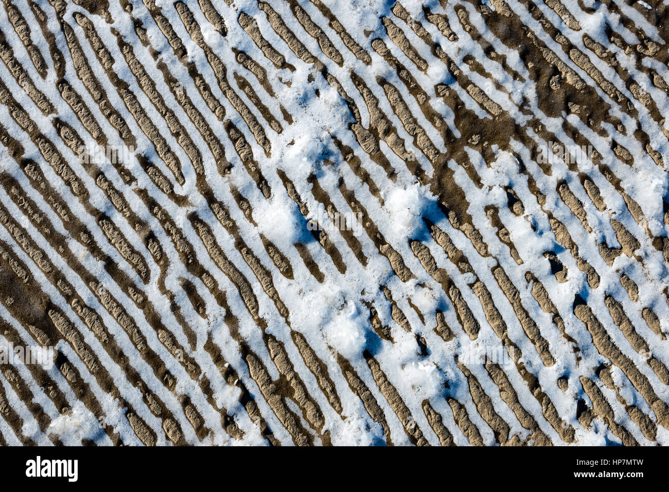 frozen sand with ice blocks. abstract texture in natural beach Stock ...