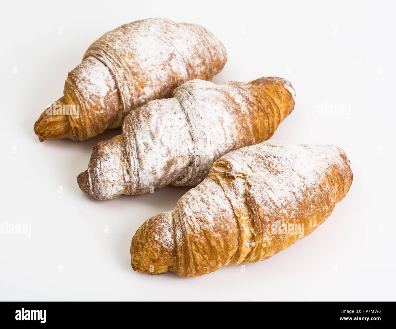 Fresh warm croissants on white background. Studio Photo Stock Photo - Alamy