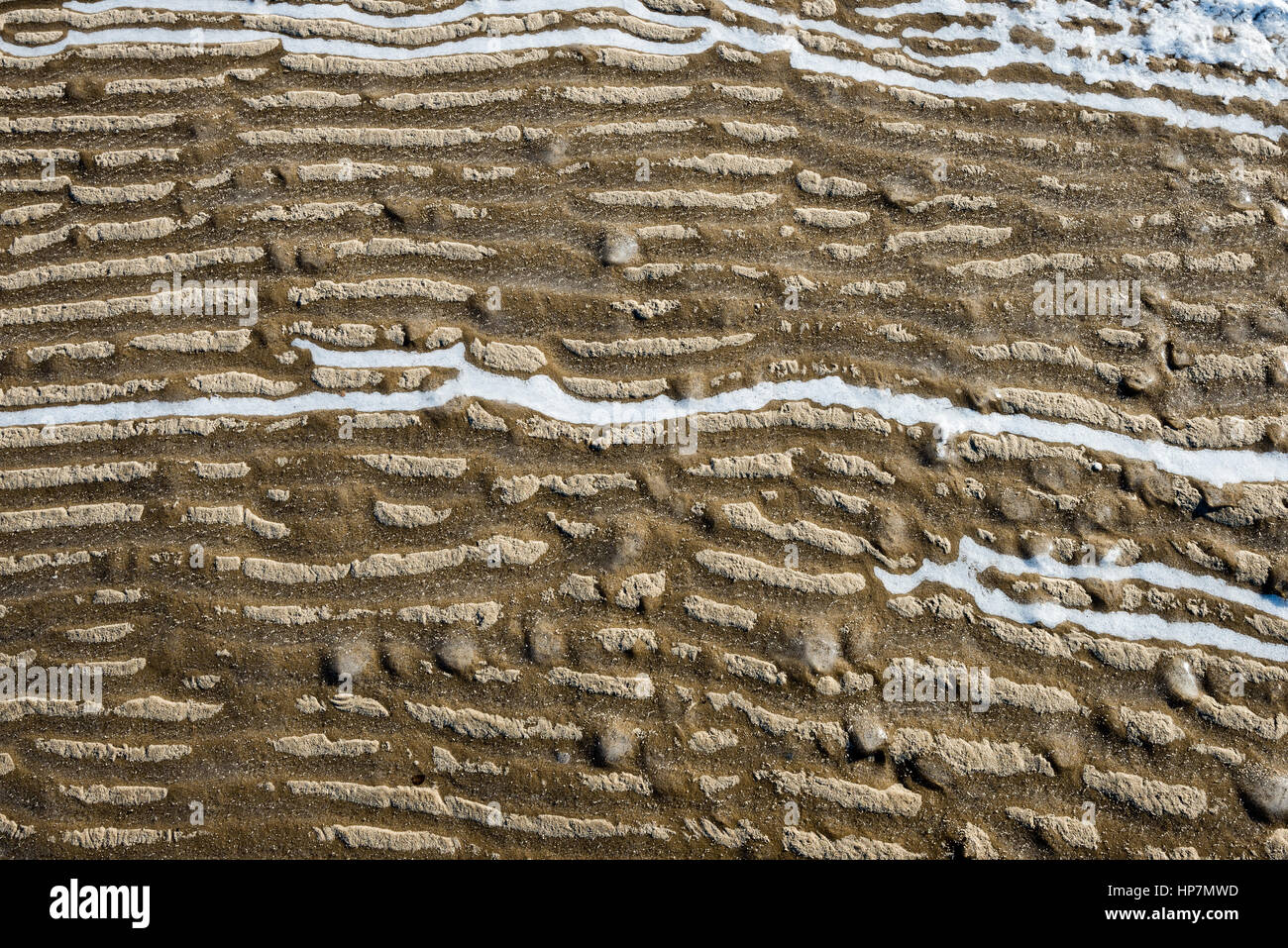 frozen sand with ice blocks. abstract texture in natural beach Stock ...