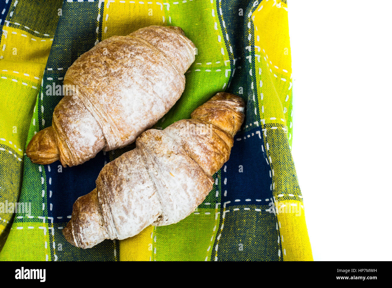 Fresh warm croissants on white background. Studio Photo Stock Photo - Alamy