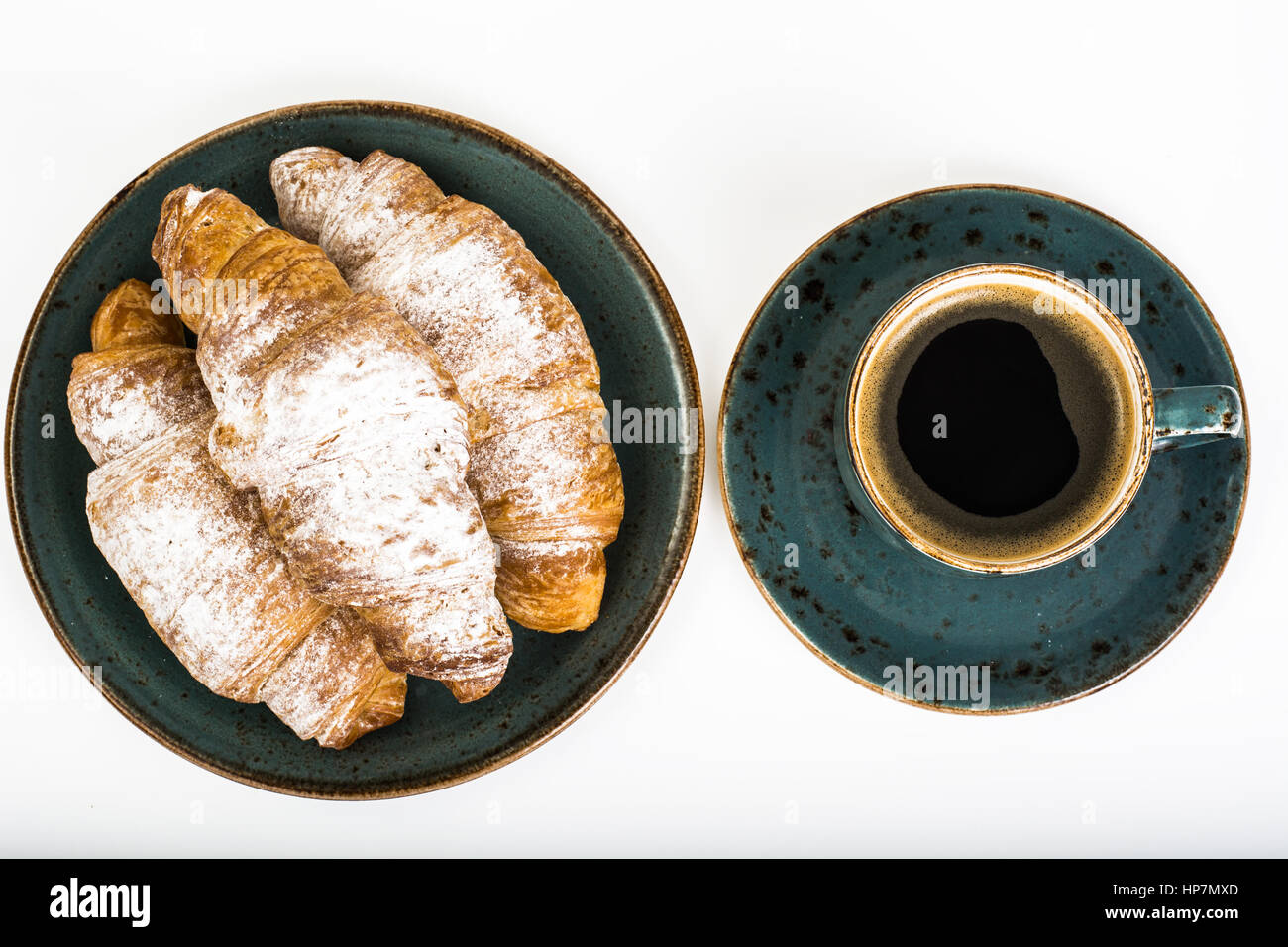 Fresh warm croissants on white background. Studio Photo Stock Photo - Alamy
