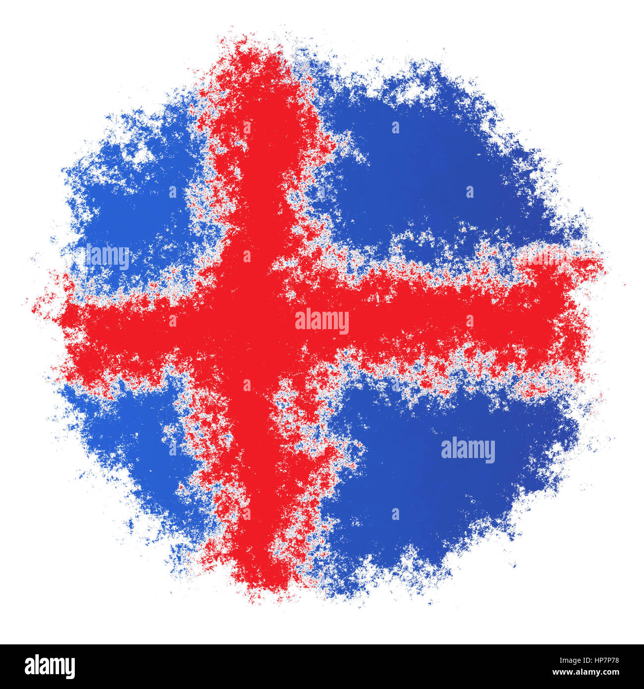Color spray stylized flag of Iceland on white background Stock Photo ...