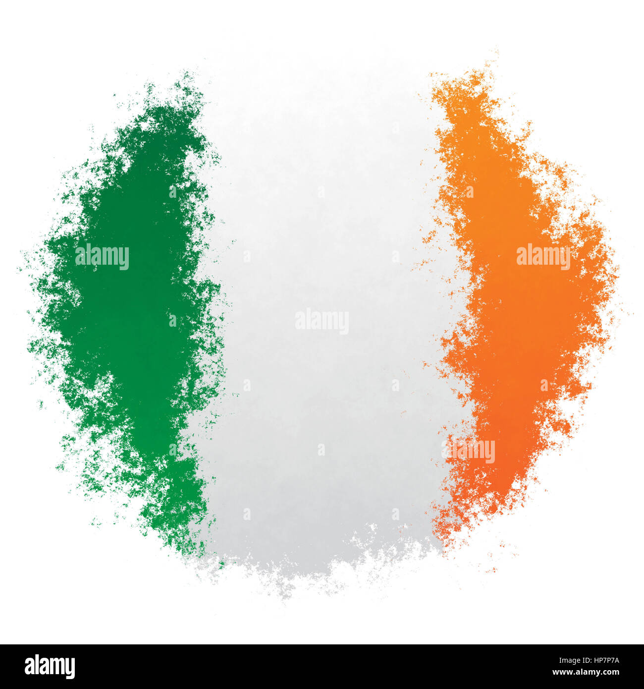 Color spray stylized flag of Ireland on white background Stock Photo ...