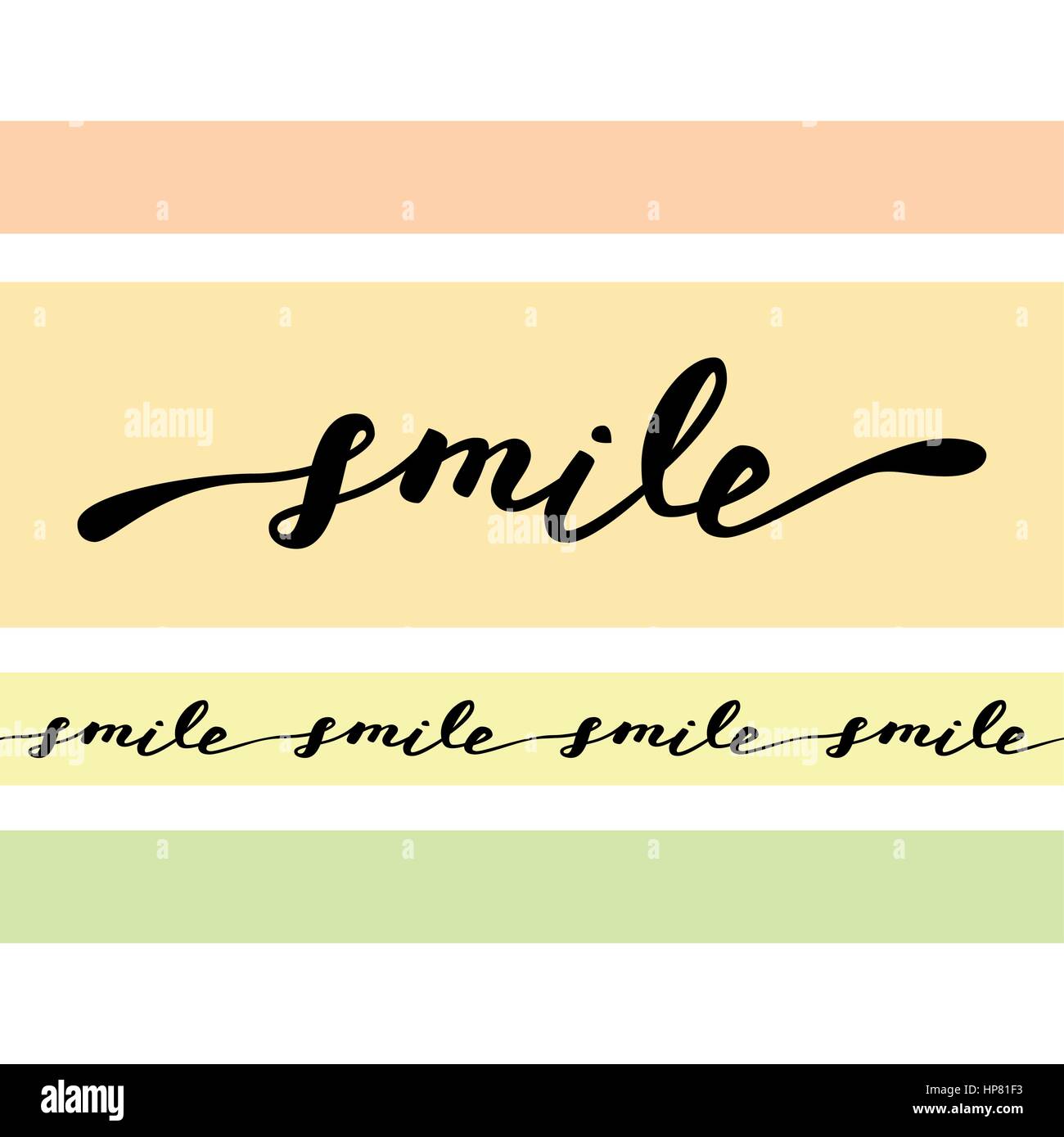 Smile. Inspirational quote about happy. Modern calligraphy phrase with ...