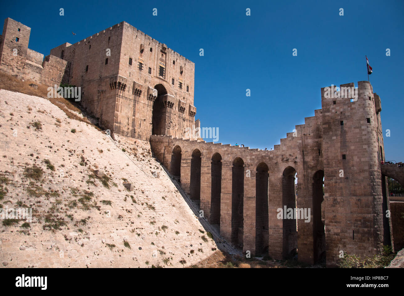 Aleppo Citadel Alappo, Syria - October 10, 2010: Gate of the citadel in ...