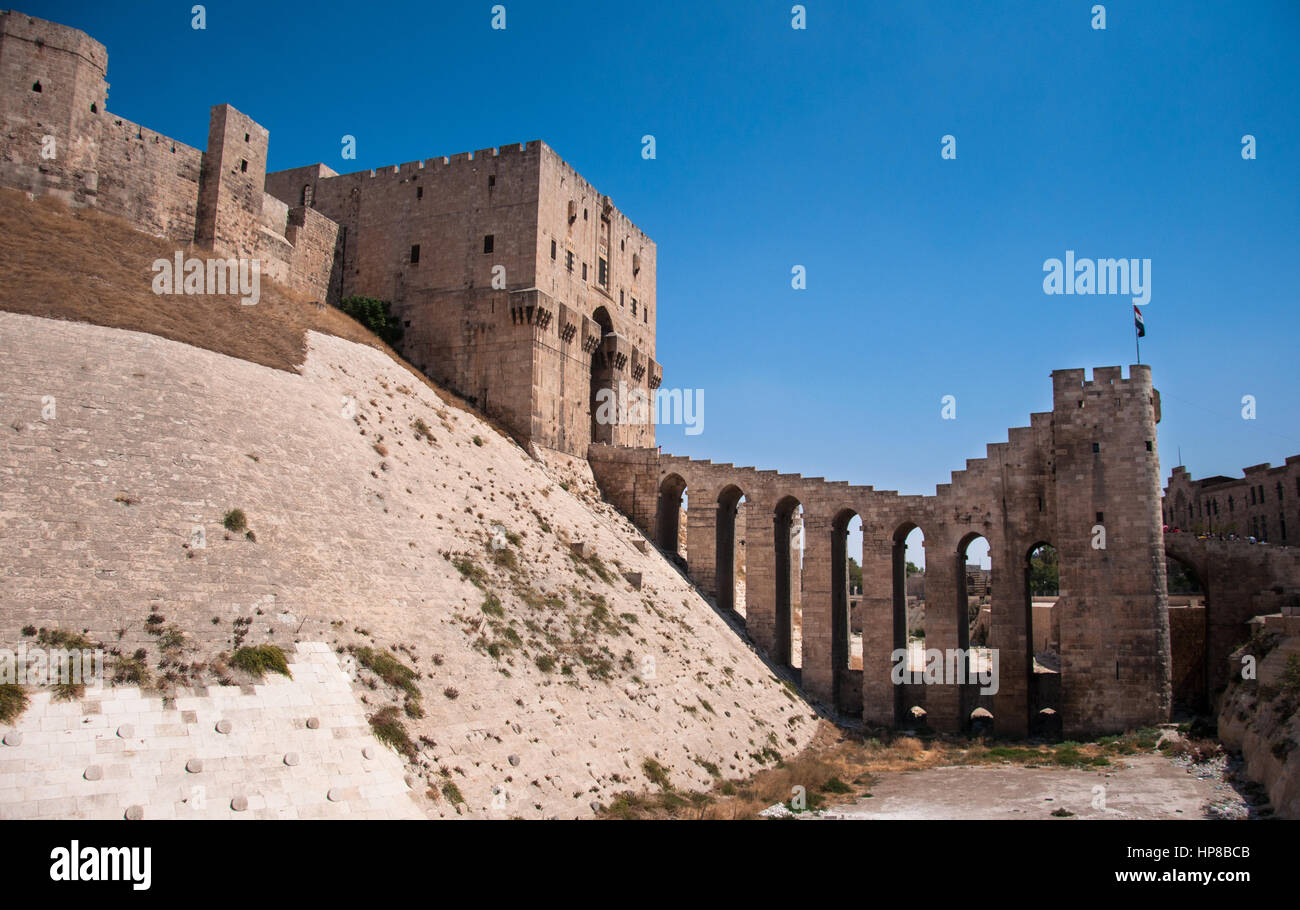 Aleppo Citadel Alappo, Syria - October 10, 2010: Gate of the citadel in ...