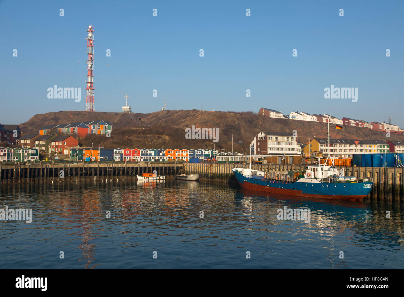 Helgoland, a German Island in the North Sea, offshore, harbor with ...