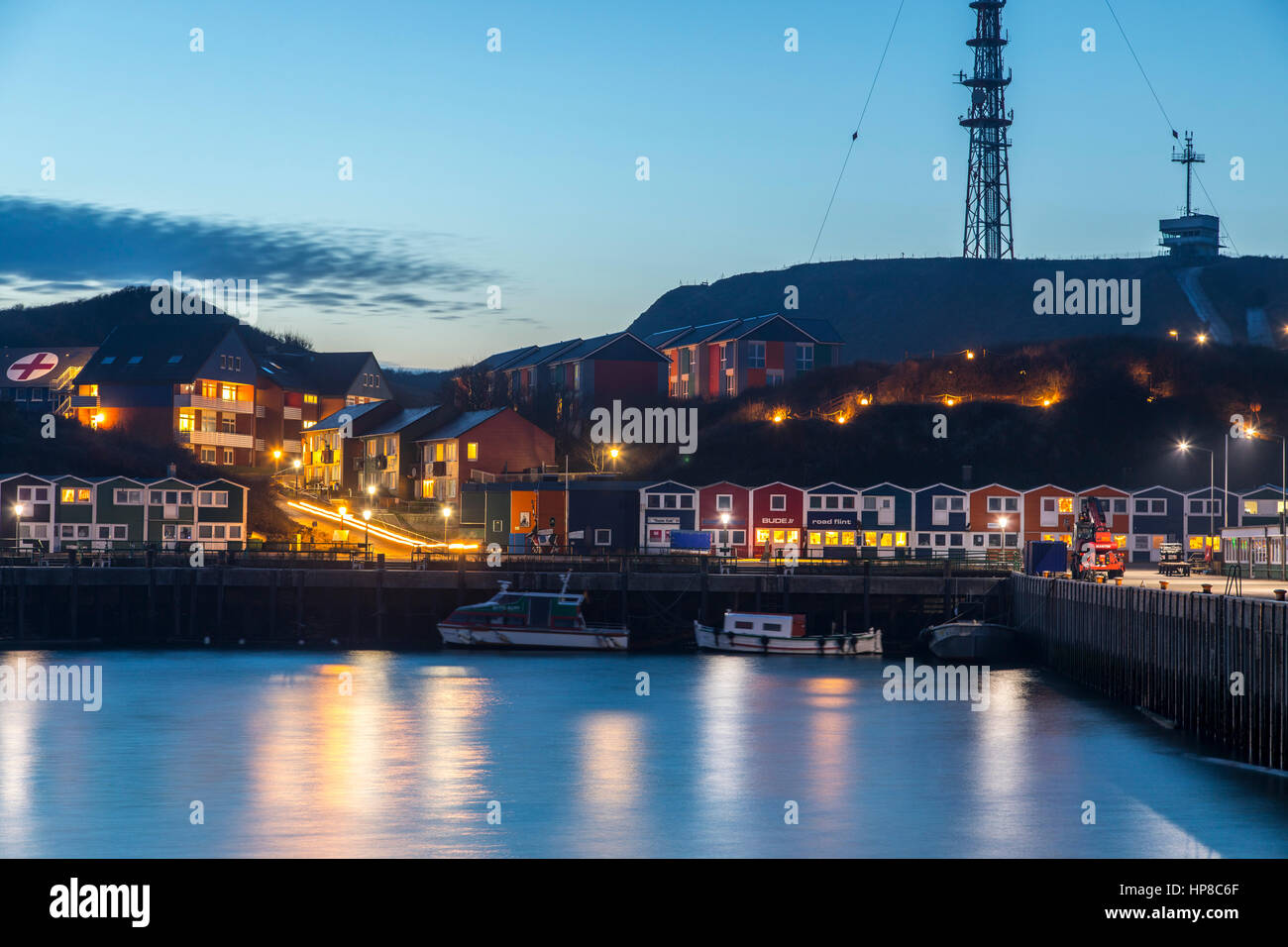 Helgoland, a German Island in the North Sea, offshore, harbor with ...