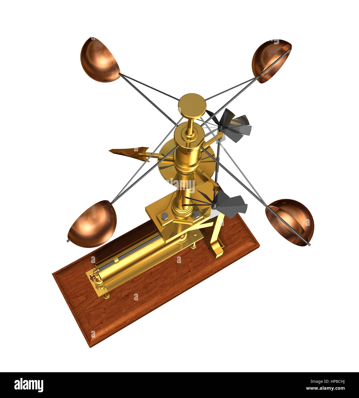 Antique Anemometer On White Background. 3D Illustration Stock Photo - Alamy