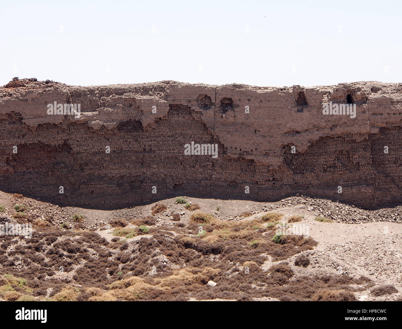 The mud brick enclosed wall surrounding Dendera Temple, Egypt Stock ...