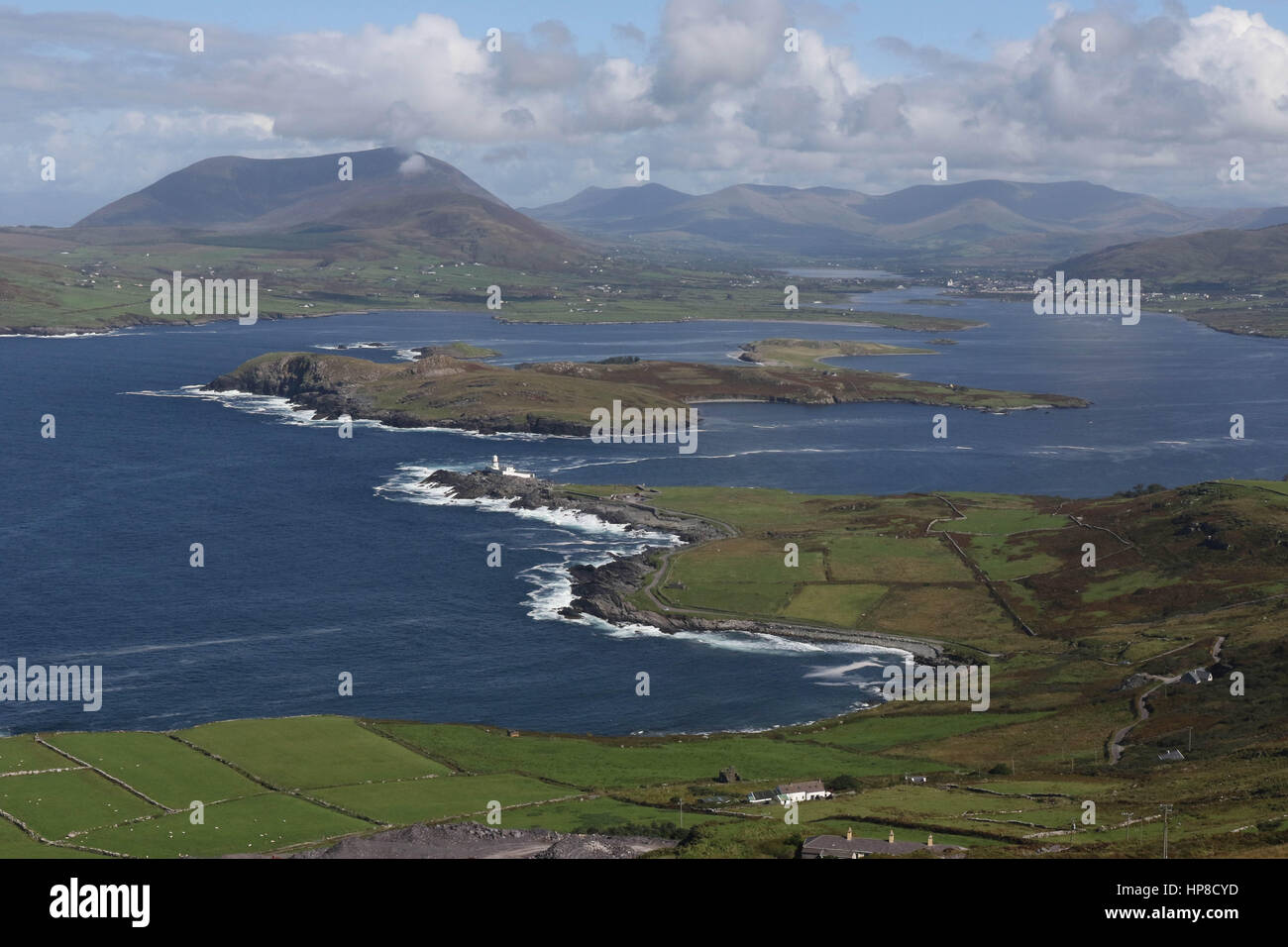 the view from Geokaun Mountain Valentia Island looking north-east ...