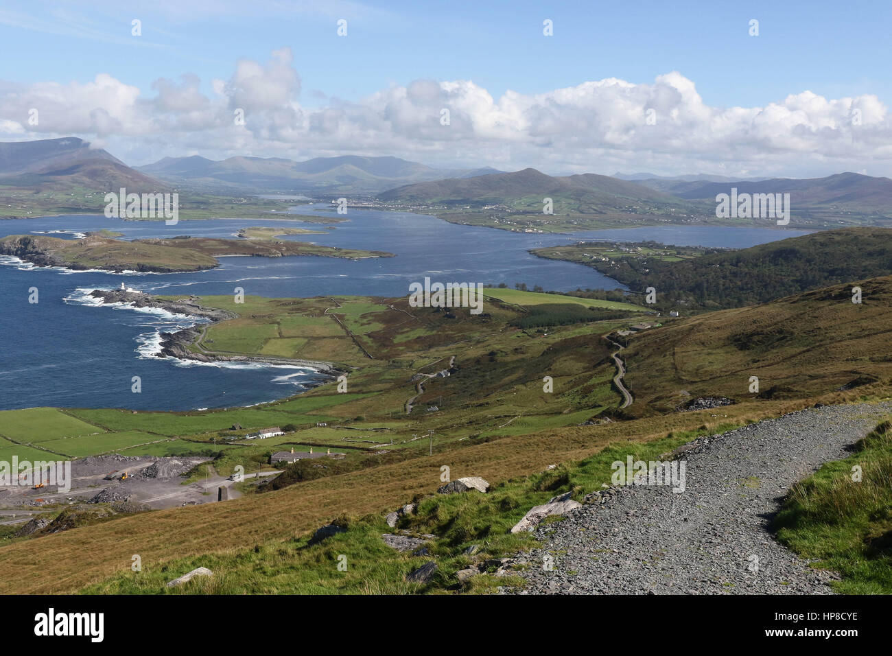 the view from Geokaun Mountain Valentia Island looking north-east ...