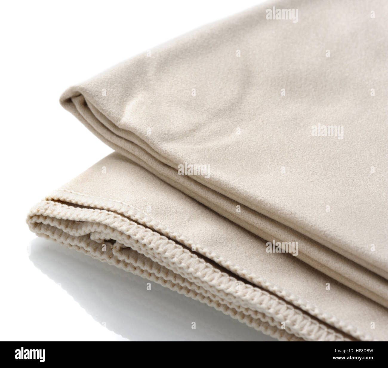closeup folded microfiber towel on white background Stock Photo - Alamy