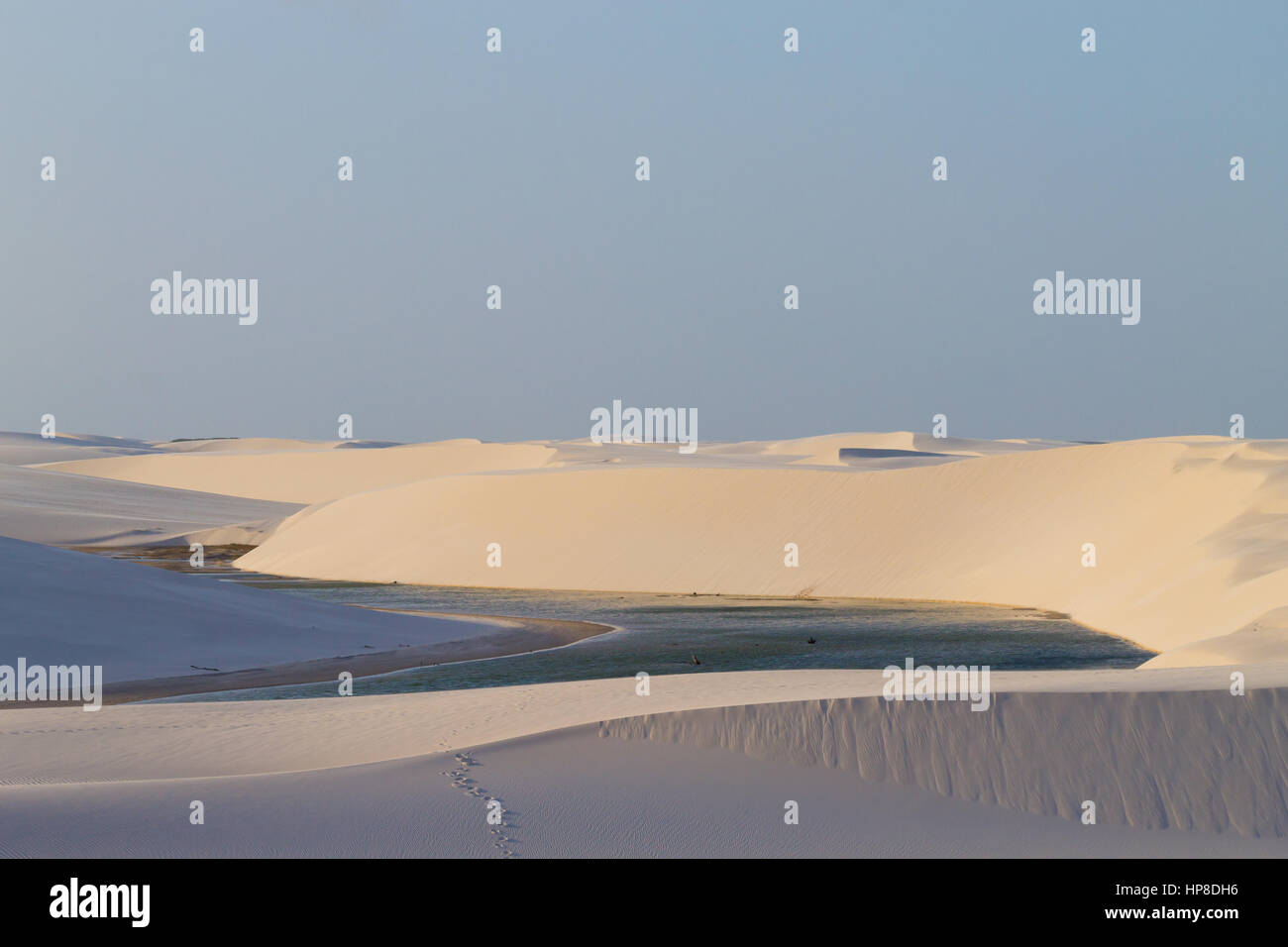 White sand dunes panorama from Lencois Maranhenses National Park ...